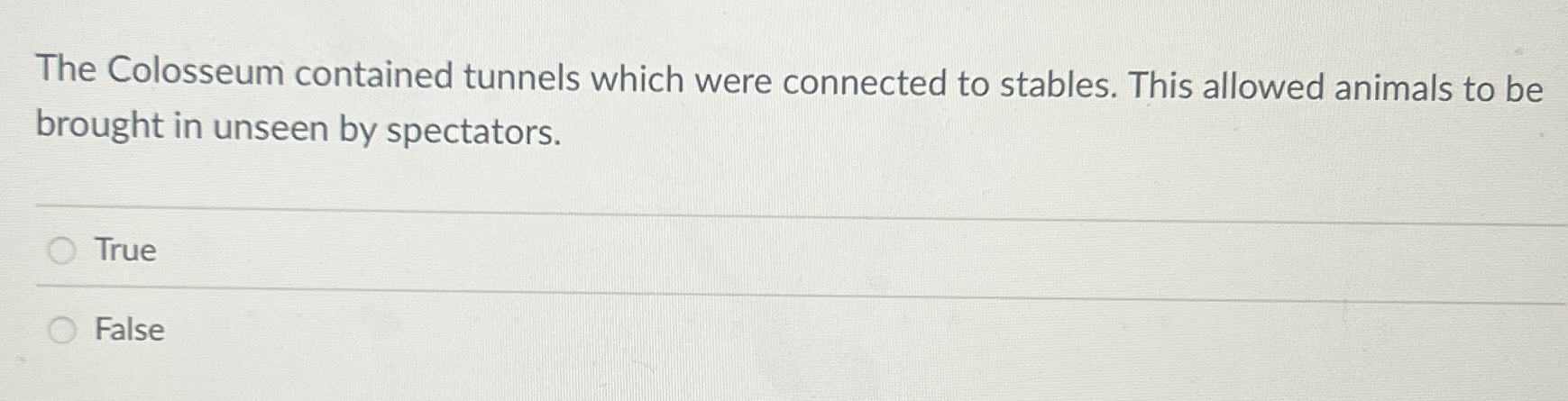 Solved The Colosseum contained tunnels which were connected | Chegg.com