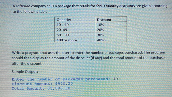 Solved A software company sells a package that retails for | Chegg.com