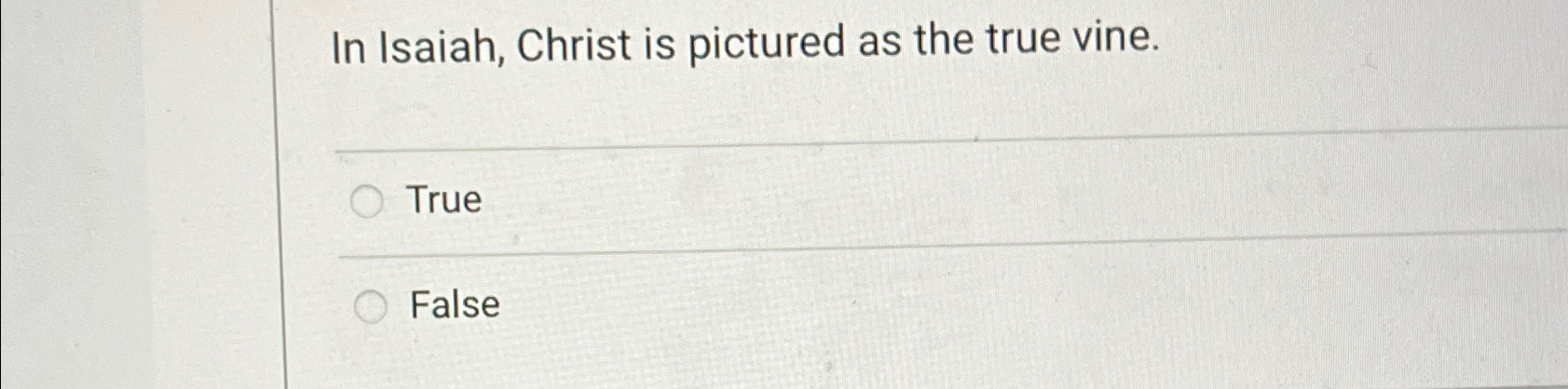 Solved In Isaiah, Christ is pictured as the true | Chegg.com