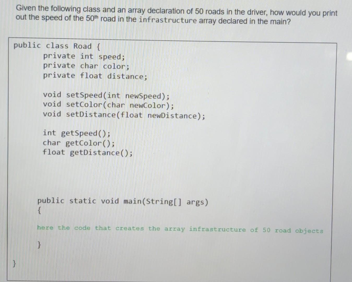 Solved Given The Following Class And An Array Declaration Of