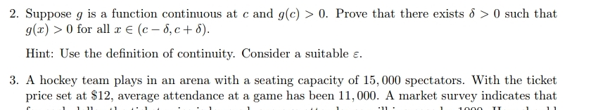 Solved Suppose g ﻿is a function continuous at c ﻿and g(c)>0. | Chegg.com