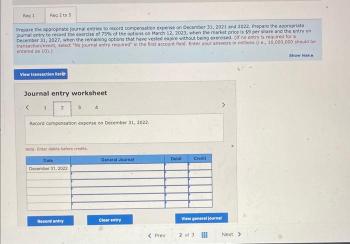 Solved Exercise 19-8 (Algo) Stock options exercise; | Chegg.com