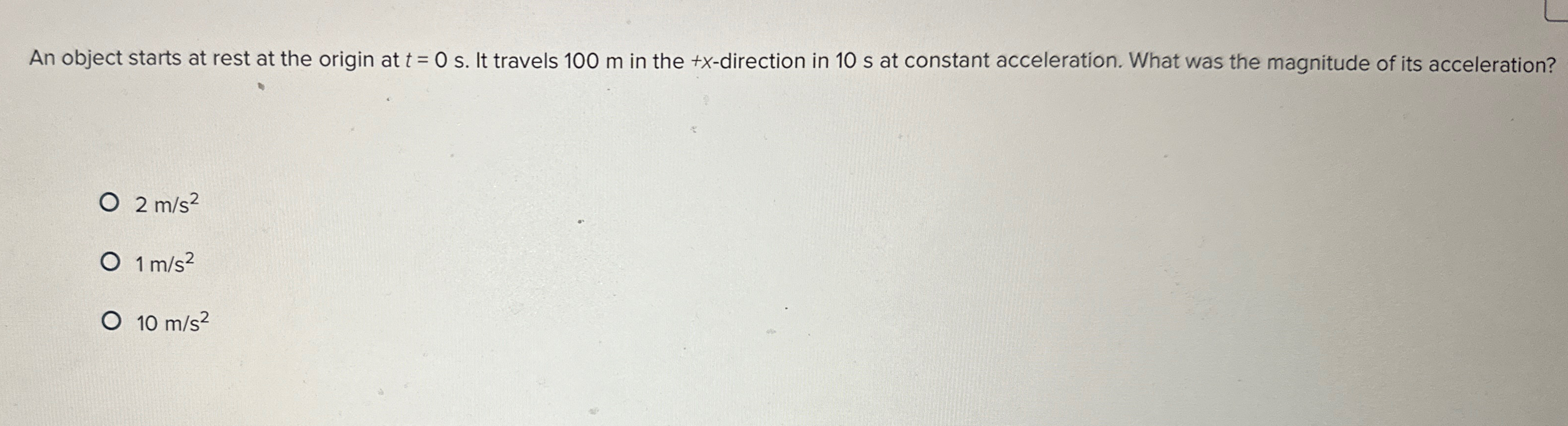 Solved An object starts at rest at the origin at t=0s. ﻿It | Chegg.com