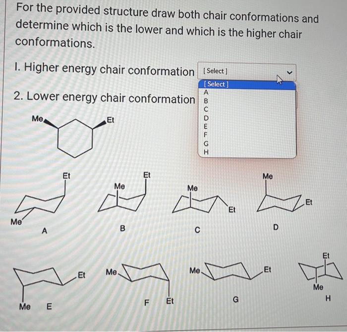 Solved For the provided structure draw both chair | Chegg.com
