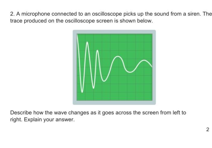 Solved 2. A microphone connected to an oscilloscope picks up | Chegg.com