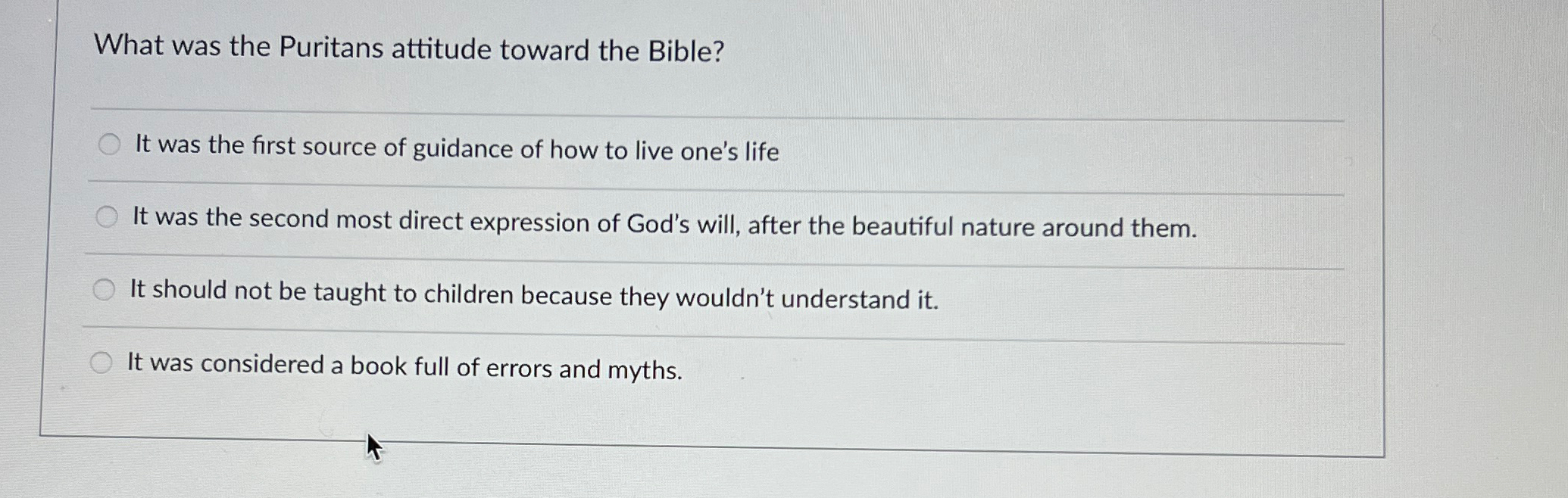 Solved What was the Puritans attitude toward the Bible?It | Chegg.com