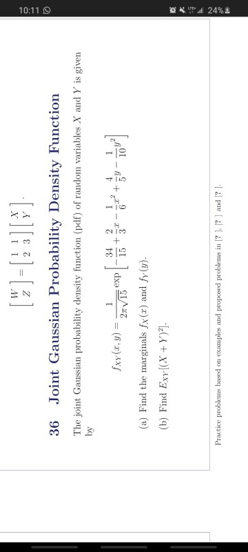 Solved Z 2 3 Y 10:11 36 Joint Gaussian Probability Density | Chegg.com