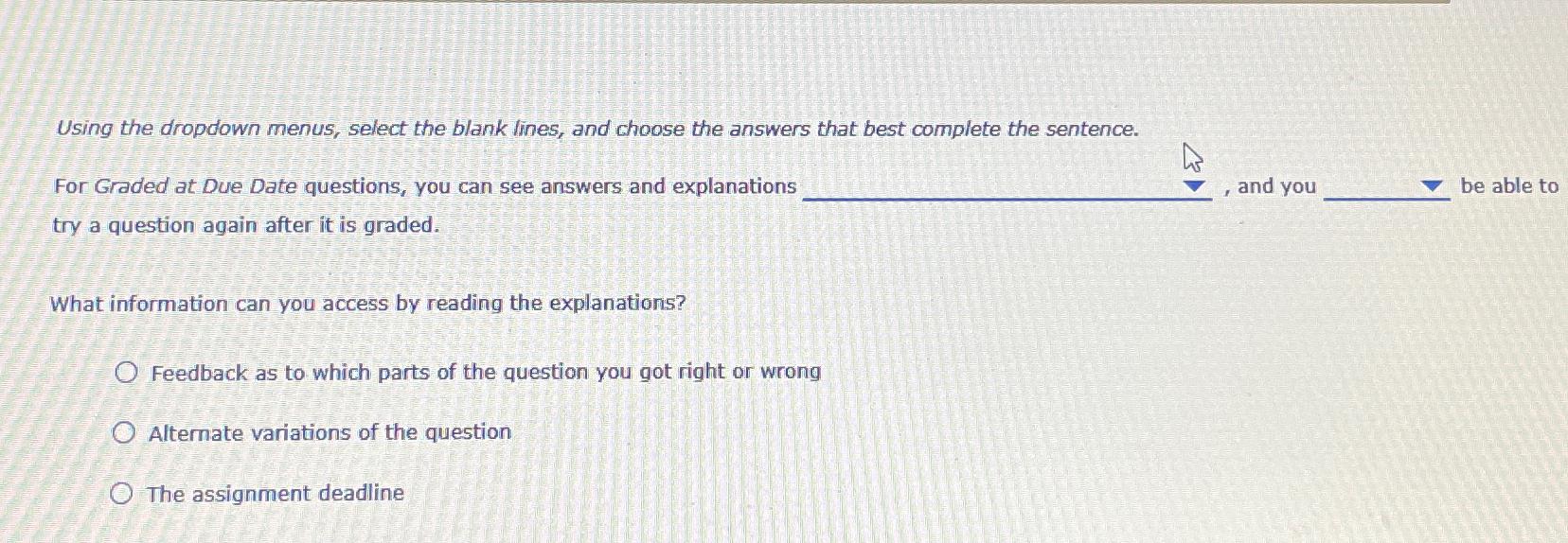 Solved Using the dropdown menus, select the blank lines, and | Chegg.com