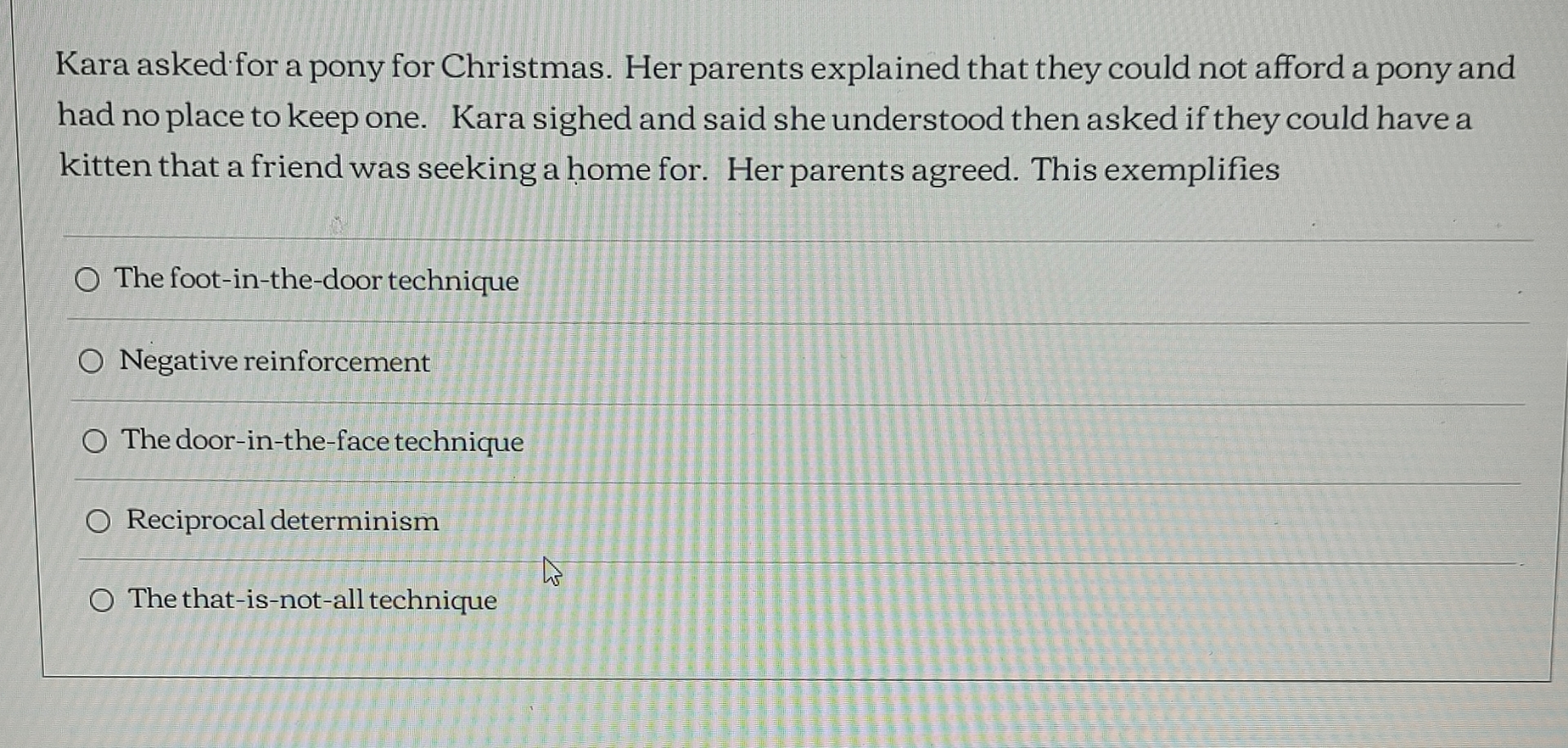 Solved Kara asked for a pony for Christmas. Her parents | Chegg.com