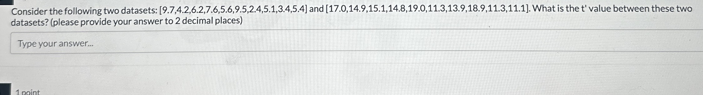 Solved Consider the following two datasets: | Chegg.com