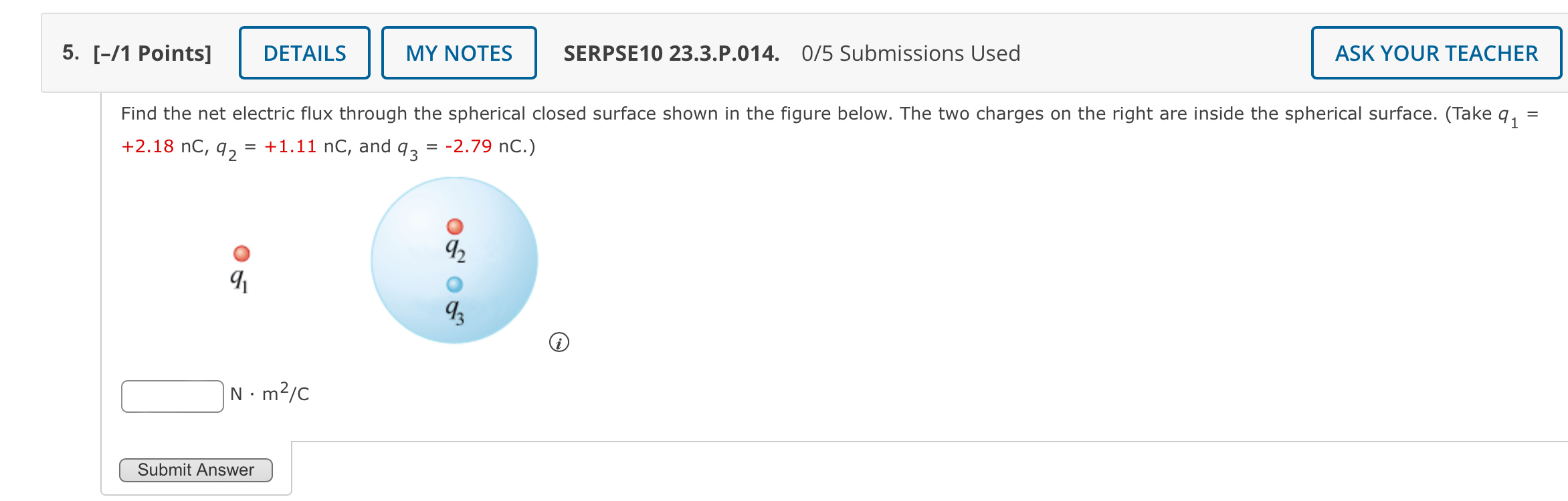 Solved Find the net electric flux through the spherical | Chegg.com