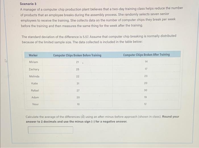 Solved Scenario 3 A manager of a computer chip production | Chegg.com