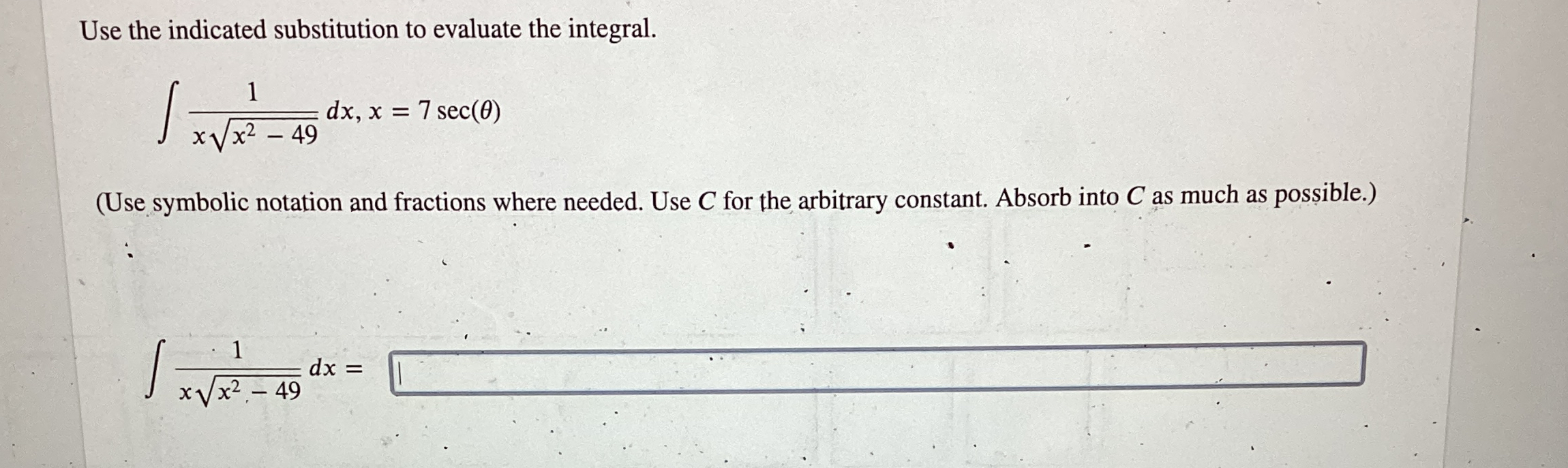 Solved Use the indicated substitution to evaluate the | Chegg.com