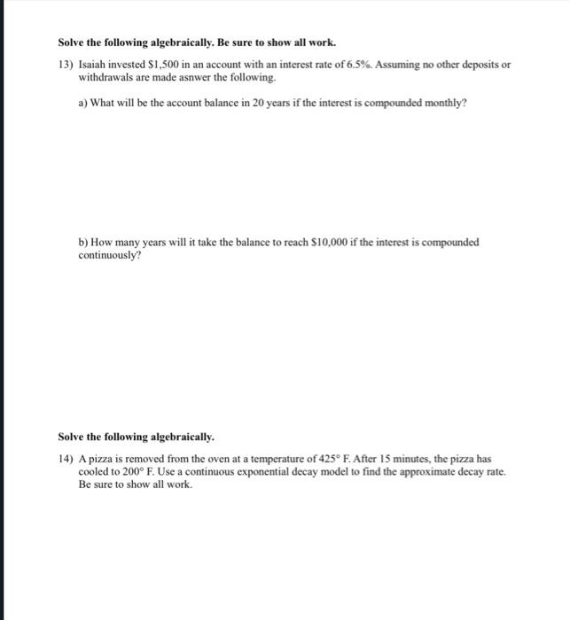 Solved Rewrite Each Equation In Exponential Form 1 Log694 3076