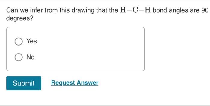 Solved Can we infer from this drawing that the H−C−H bond | Chegg.com