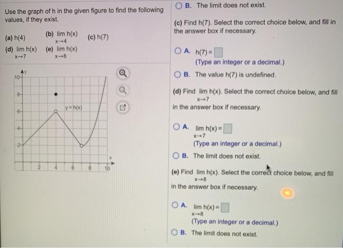 Solved Use the graph of h in the given figure to find the | Chegg.com