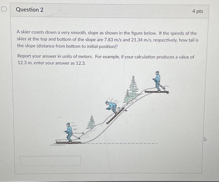 Solved A skier coasts down a very smooth, slope as shown in | Chegg.com