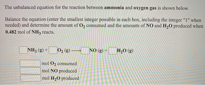Solved The unbalanced equation for the reaction between | Chegg.com