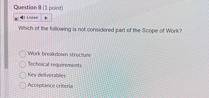 Solved Which of the following is not considered part of the | Chegg.com