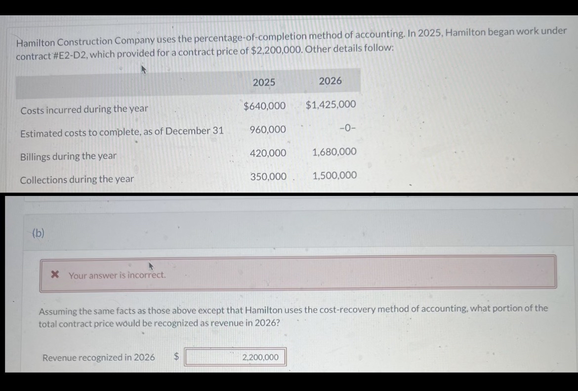 Solved Hamilton Construction Company uses the | Chegg.com