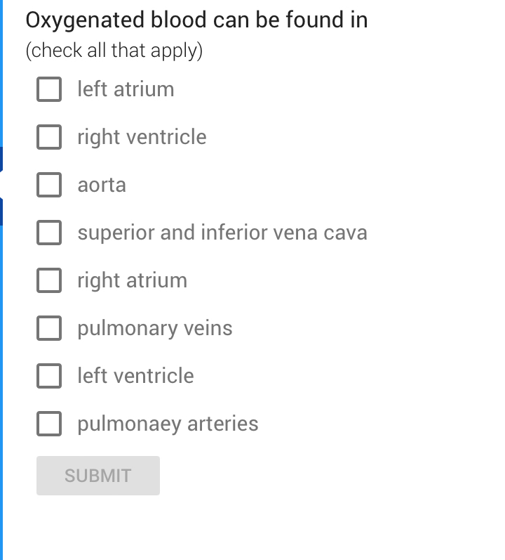 Solved Oxygenated blood can be found in(check all that | Chegg.com