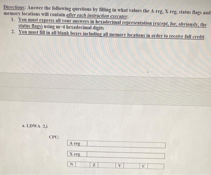 Solved Question 1: Given the PEP9 CPU architecture, assume | Chegg.com