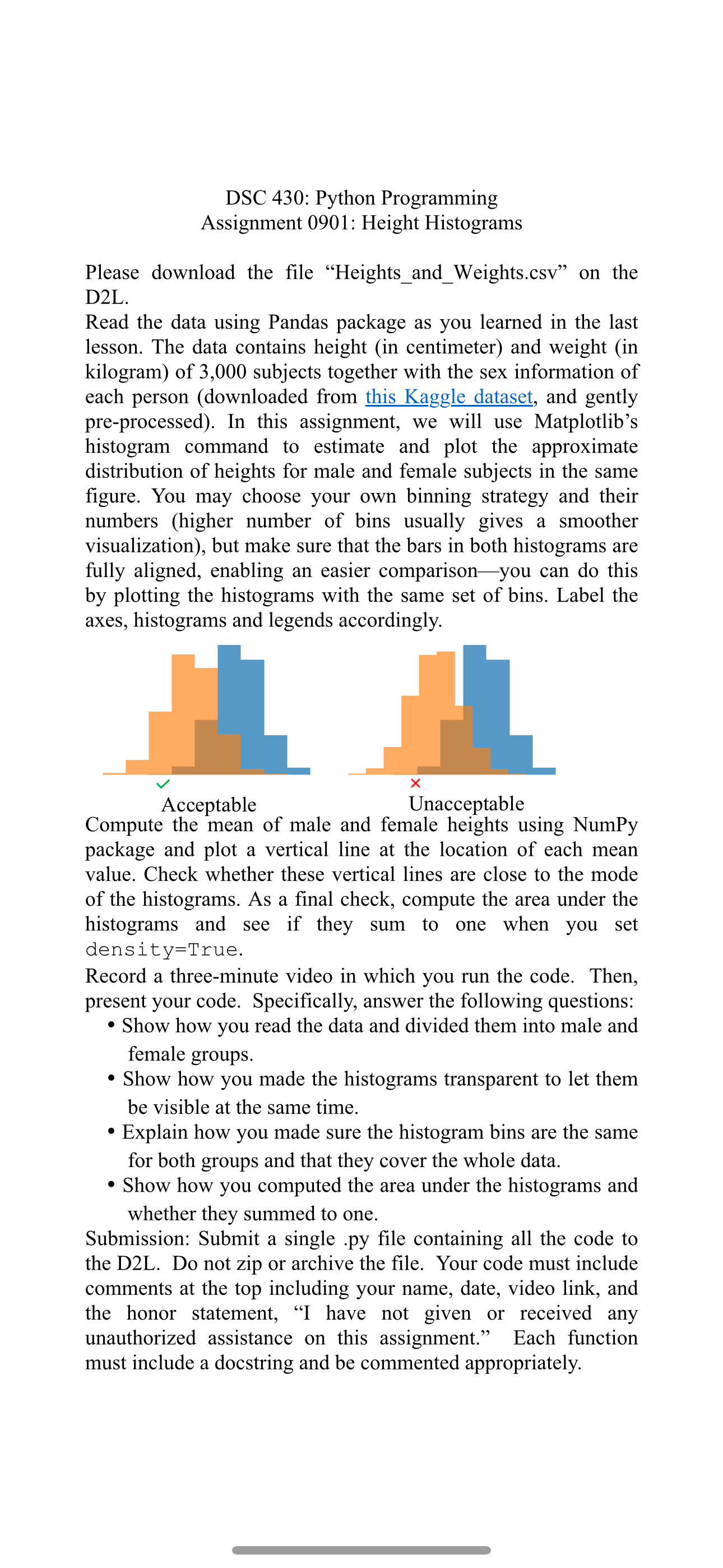 Solved DSC 430: Python Programming Assignment 0901: Height | Chegg.com