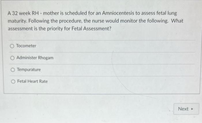 Solved A 32 week RH - mother is scheduled for an | Chegg.com