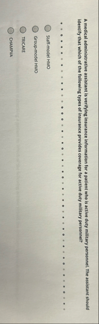 Solved A medical administrative assistant is verifying | Chegg.com