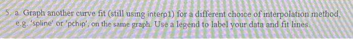 Solved 5. a. Graph another curve fit (still using interp1) | Chegg.com