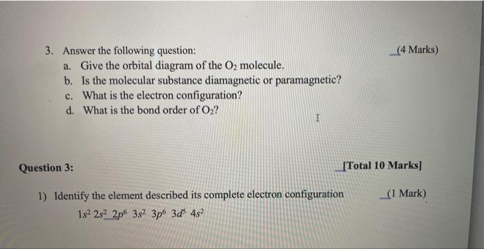 Solved 3. Answer the following question: (4Marks) a. Give | Chegg.com