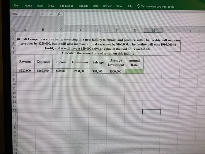 Solved File Home Insert Draw Page Layout Formulas Data | Chegg.com
