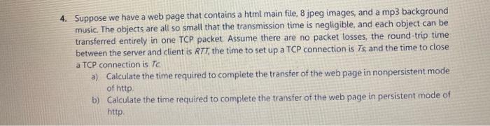 Solved 4. Suppose we have a web page that contains a html | Chegg.com