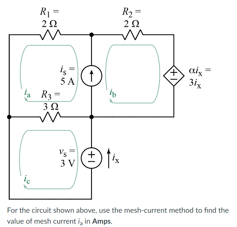 Solved For the circuit shown above, use the mesh-current | Chegg.com
