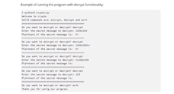 Solved Example of running the program with encrypt | Chegg.com