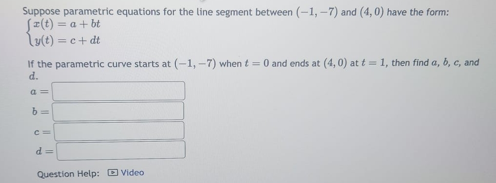 Solved Suppose parametric equations for the line segment | Chegg.com
