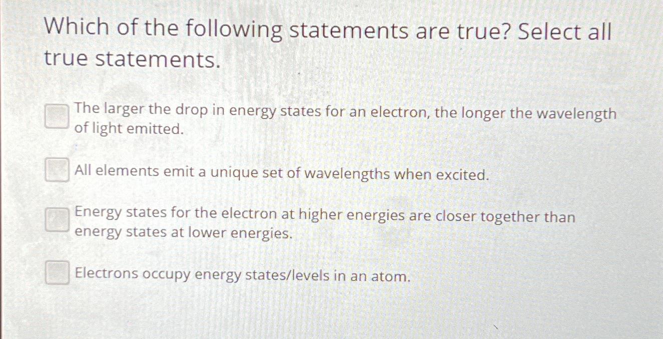 Solved Which of the following statements are true? Select | Chegg.com