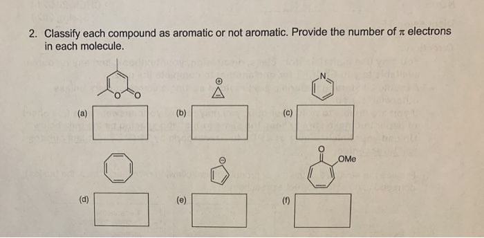 Solved Classify each compound as aromatic or not aromatic. | Chegg.com