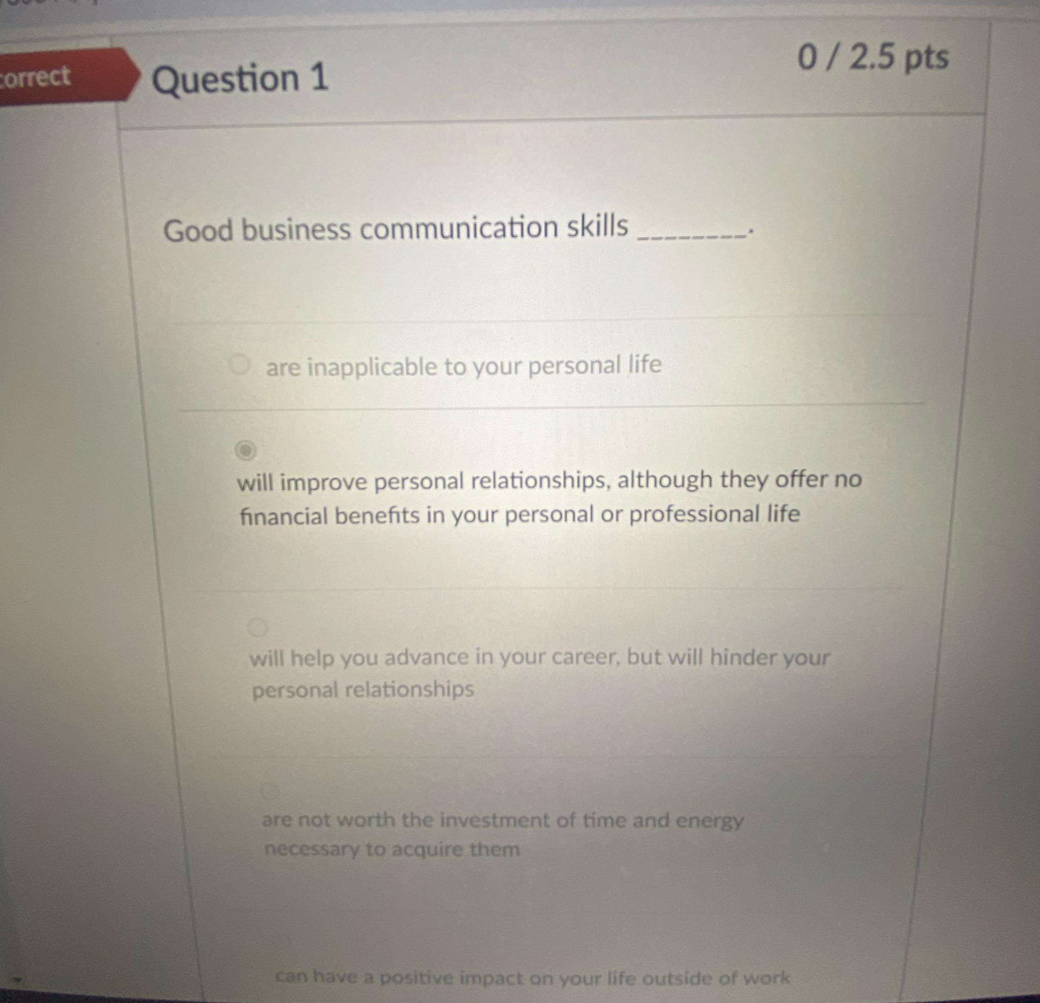 Solved Question 102.5 ﻿ptsGood business communication | Chegg.com
