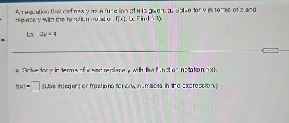 Solved An equation that defines y ﻿as a function of x ﻿is | Chegg.com