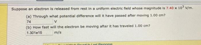 Solved Suppose an electron is released from rest in a | Chegg.com