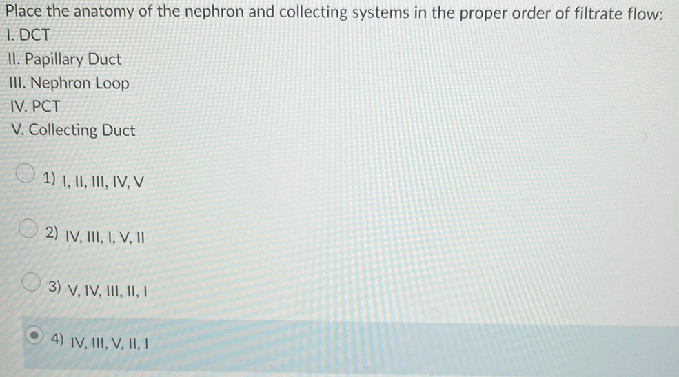 Solved Place the anatomy of the nephron and collecting | Chegg.com