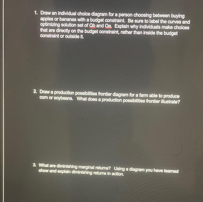 Solved 1. Draw an individual choice diagram for a person | Chegg.com