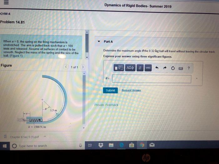Solved Dynamics of Rigid Bodies- Summer 2019 | Chegg.com