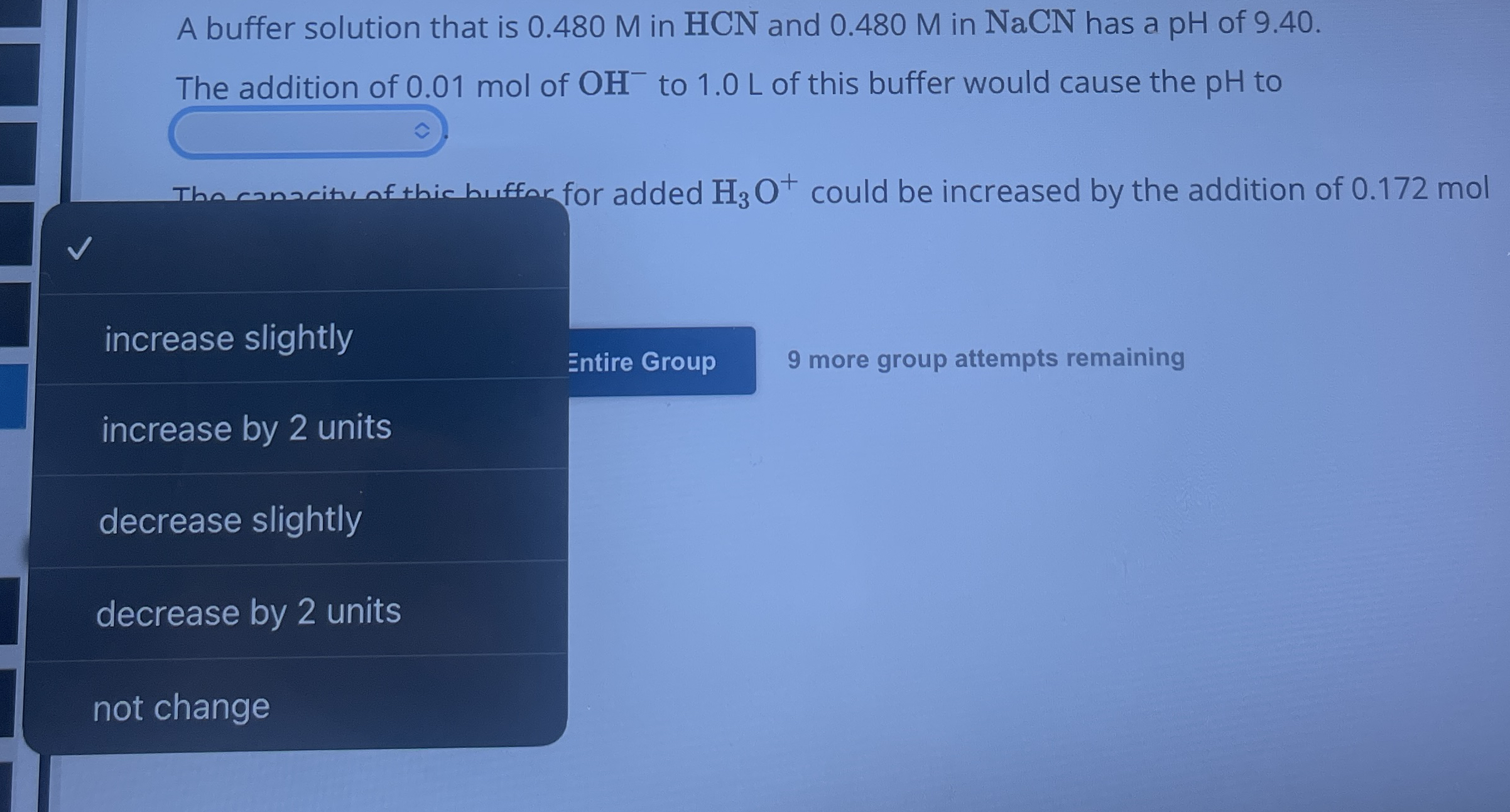 Solved A buffer solution that is 0.480 ﻿M in HCN and 0.480 | Chegg.com