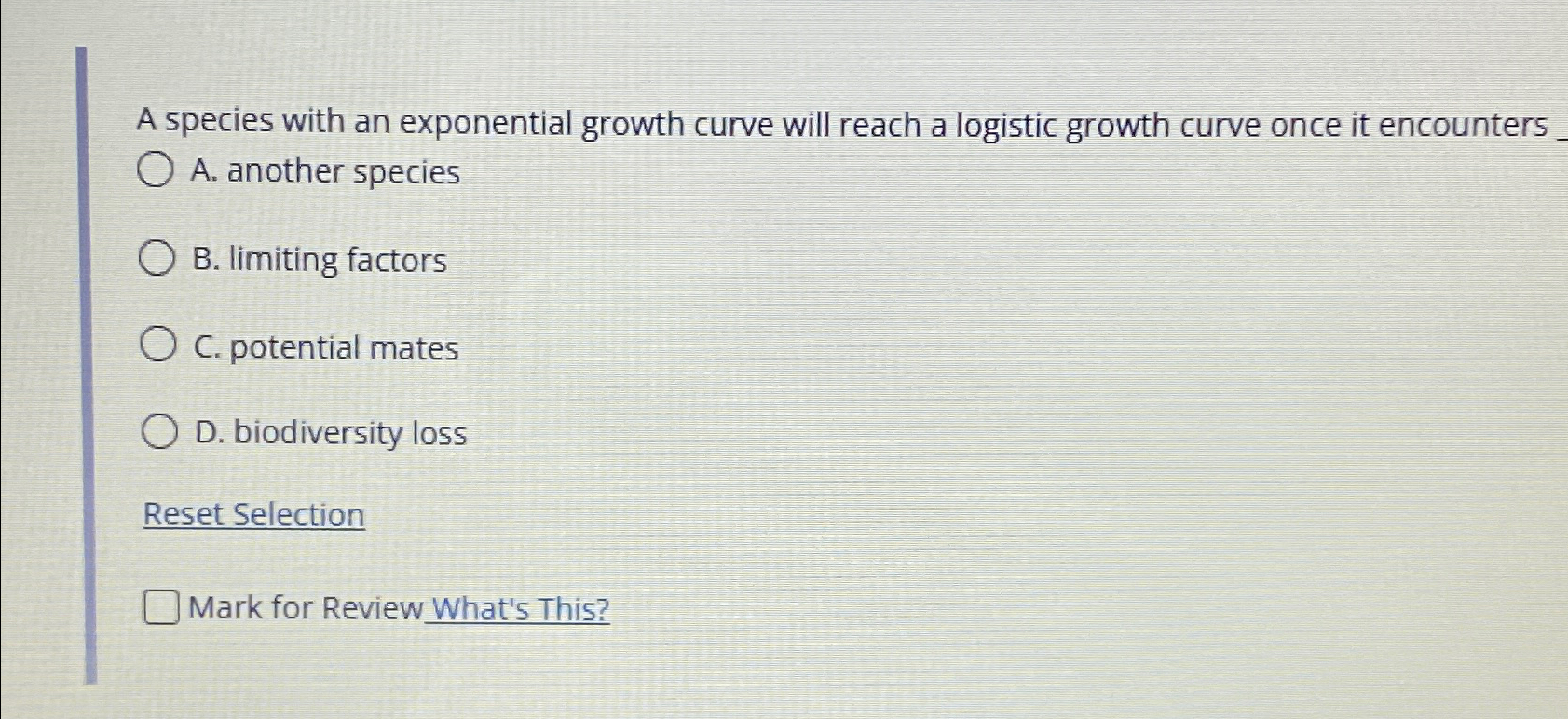 Solved A species with an exponential growth curve will reach | Chegg.com
