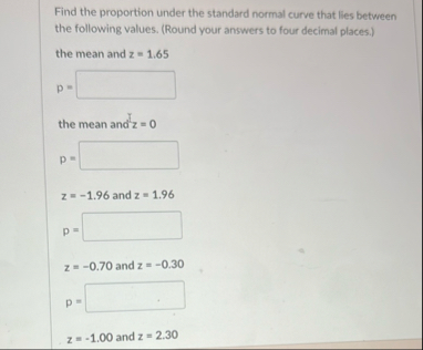 Solved Find the proportion under the standard normal curve | Chegg.com