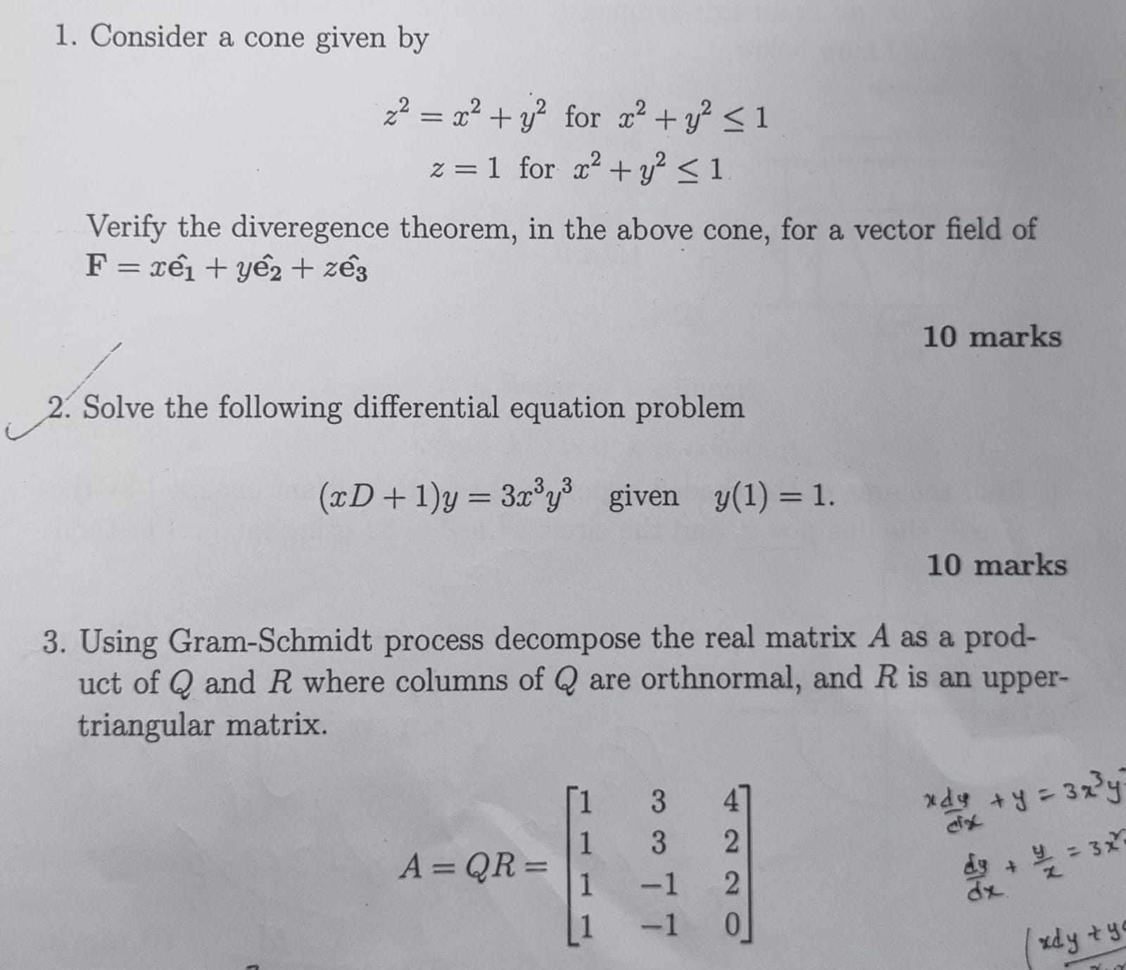Solved Consider a cone given byz2=x2+y2 ﻿for x2+y2≤1z=1 ﻿for | Chegg.com