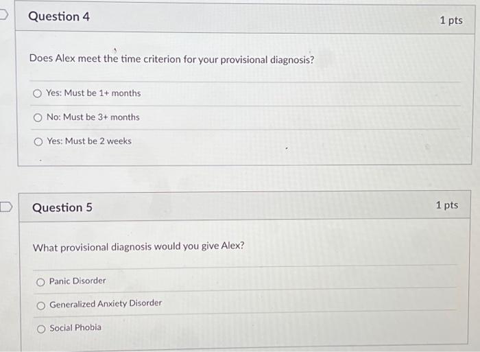 Solved Alex is a 22-year-old college student who has been | Chegg.com