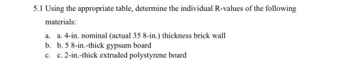 5.1 Using the appropriate table, determine the | Chegg.com
